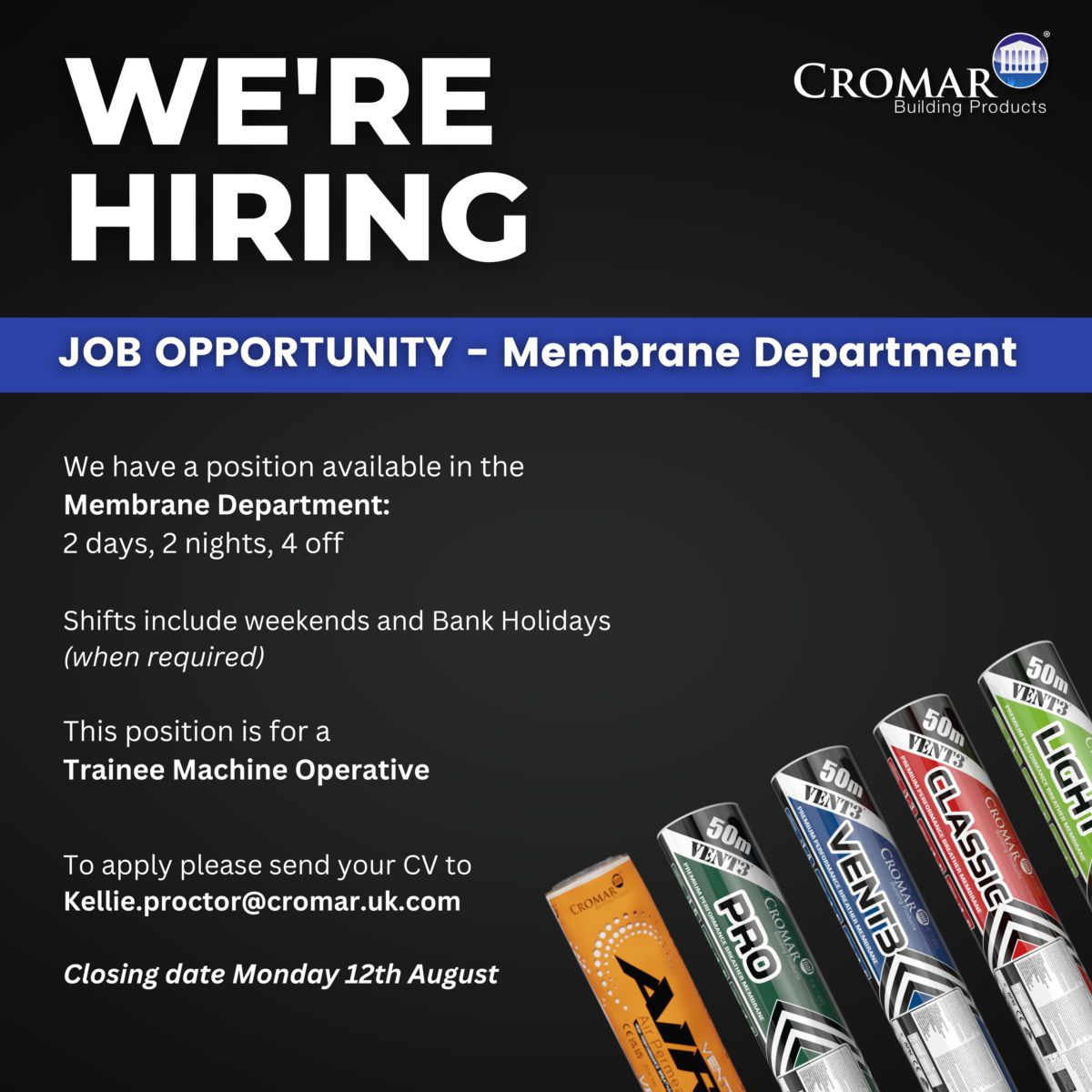 Jobs at Cromar - CROMAR BUILDING PRODUCTS